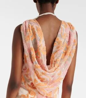 XU ZHI Embroidered Point D'esprit Top