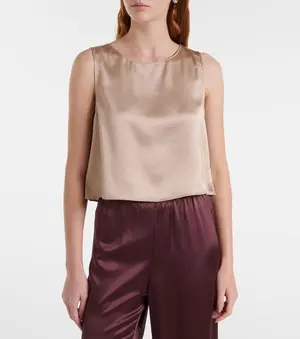 LESET Barb Satin Top - Beige
