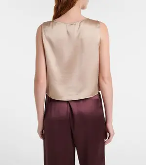LESET Barb Satin Top - Beige
