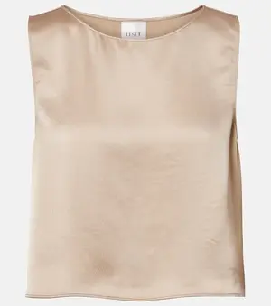 LESET Barb Satin Top - Beige