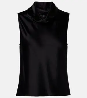 LESET Barb Satin Top - Black
