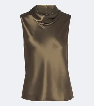 LESET Barb Satin Top - Green