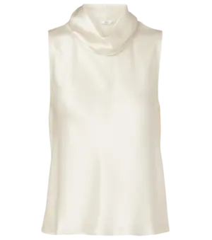LESET Barb Satin Top - White