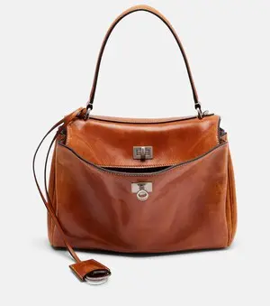 Balenciaga Rodeo Medium Leather Top-handle Bag - Brown