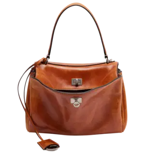 Balenciaga Balenciaga Rodeo Medium Leather Top-Handle Bag Brown