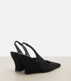 Alaïa Suede Wedge Slingback Pumps