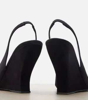 Alaïa Suede Wedge Slingback Pumps