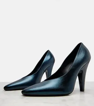 Alaïa Cone Leather Pumps - Blue