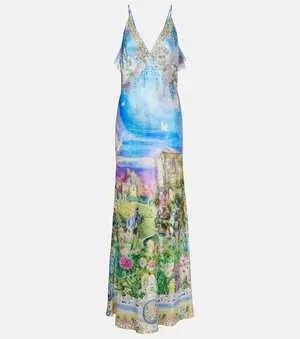 Camilla Printed Silk Slip Dress - Multicoloured