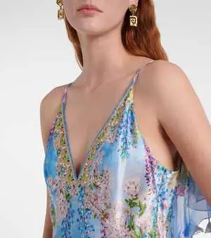 Camilla Printed Silk Slip Dress