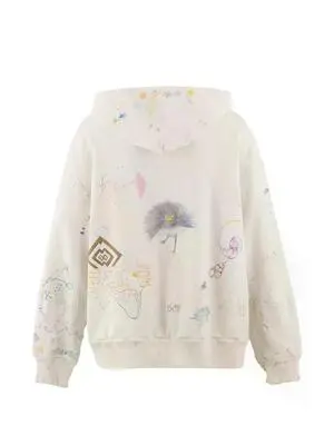 SAINT MXXXXXX Graphic-print Hoodie - Neutrals