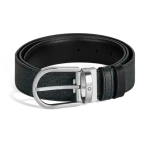 Montblanc Horseshoe Mm Reversible Belt - Black