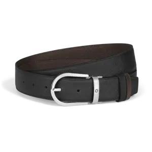 Montblanc Horseshoe Mm Reversible Belt - Black