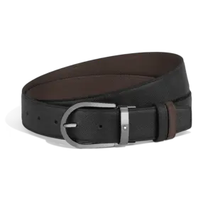 Montblanc Horseshoe Mm Reversible Belt - Black