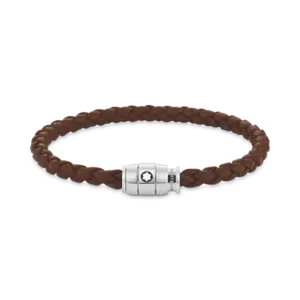 Montblanc Soft Leather Bracelet With Stainless Steel Clasp - Brown