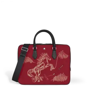 Montblanc Thin Document Case With Embroidery - Red