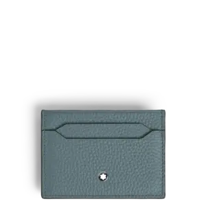 Montblanc Card Holder 5cc In Grain - Frosted Blue
