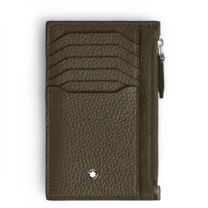 Montblanc Grain Card Holder 8cc With Zip - Khaki