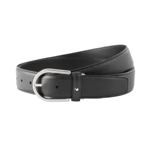 Montblanc Horseshoe Buckle Mm Leather Belt - Gray