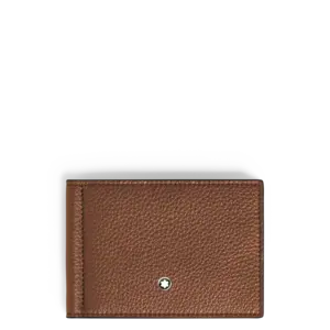 Montblanc Wallet 6cc With Money Clip In Grain - Fauve