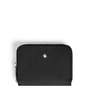 Montblanc Mini Wallet 2cc With Zip In Sartorial - Black