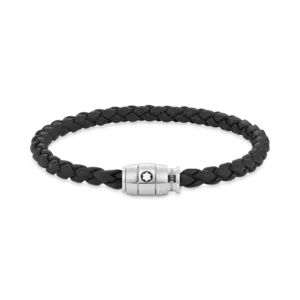 Montblanc Leather And Stainless Steel Bracelet - Black