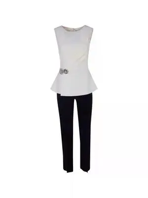 Chiara Boni La Petite Robe Floral-embellished Jumpsuit - Neutrals