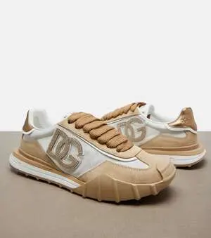 Dolce & Gabbana Dg Athletic Suede-trimmed Sneakers