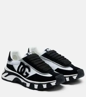 Dolce & Gabbana Suede Trimmed Sneakers - Black