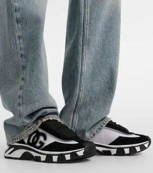 Dolce & Gabbana Suede Trimmed Sneakers - Black