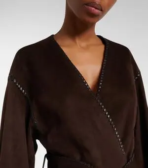 Nour Hammour Anika Suede Wrap Coat
