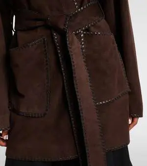 Nour Hammour Anika Suede Wrap Coat