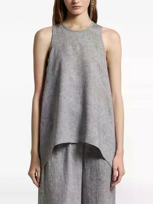 Peserico Asymmetric Sleeveless Top - Grey