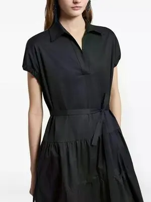 Peserico Tiered Belted Midi Dress - Blue
