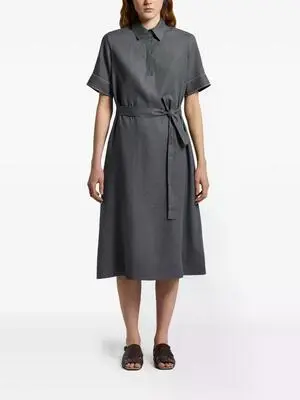 Peserico Polo-collar Belted Midi Dress