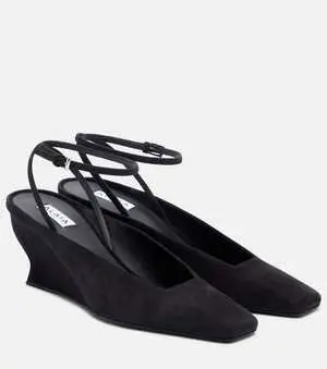 Alaïa Wave Suede Wedges