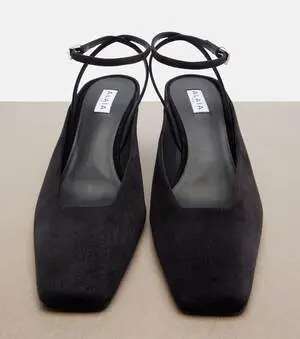 Alaïa Wave Suede Wedges