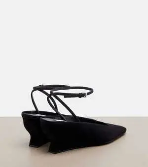 Alaïa Wave Suede Wedges