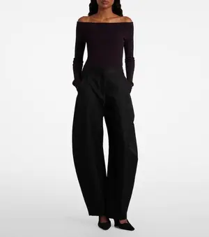 Alaïa Suede Wedge Slingback Pumps - Black