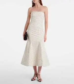 ROTATE BY BIRGER CHRISTENSEN Amadelle Cotton-blend Midi Dress