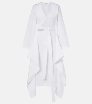 Alaïa Cutout Cotton Poplin Midi Dress
