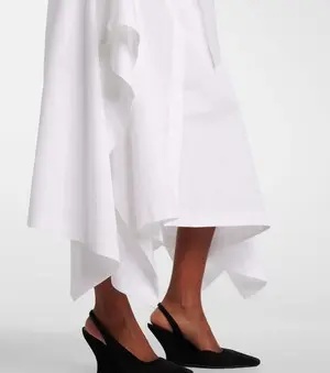 Alaïa Cutout Cotton Poplin Midi Dress