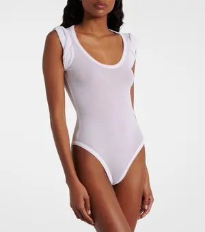 Alaïa Ribbed-knit Bodysuit - White