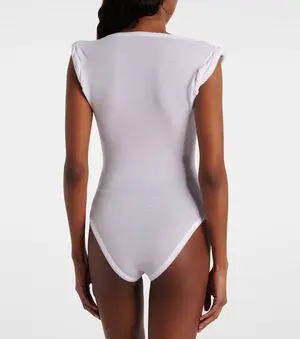 Alaïa Ribbed-knit Bodysuit - White