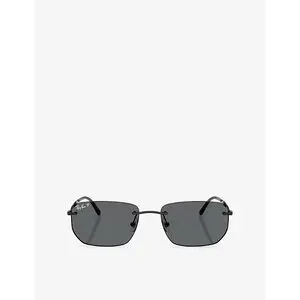 Ray-ban Irregular Metal Sunglasses - Black