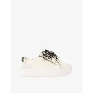 Carvela Sorrento Scarf Faux-leather Trainers - Bone