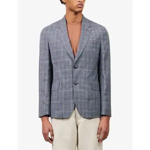 Paul Smith Check Single-breasted Wool-silk Blazer