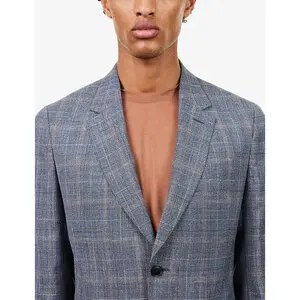 Paul Smith Check Single-breasted Wool-silk Blazer
