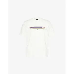 Paul Smith Stripe Print Cotton-jersey T-shirt - White