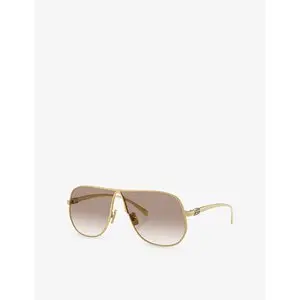 Miu Miu Aviator-frame Metal Sunglasses - Gold